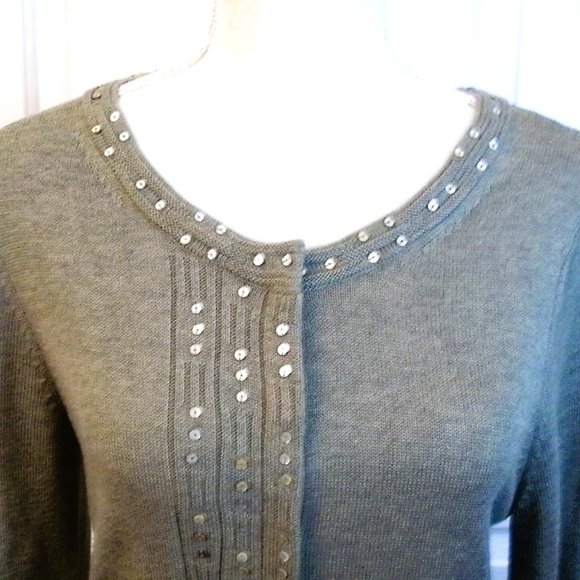 Sigrid Olsen | Sweaters | Sigrid Olsen Size Med Sage Gray Green Ribbed ...